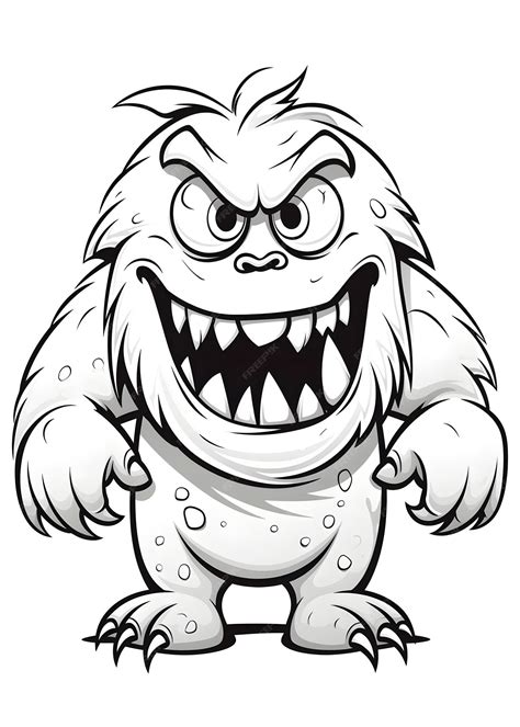 몬스터 컬러링 페이지 몬스터 캐릭터 라인 아트 컬러링페이지 괴물 아웃라인 드로잉 컬러링 피지 몬스터 콜러링 북 Ai 생성