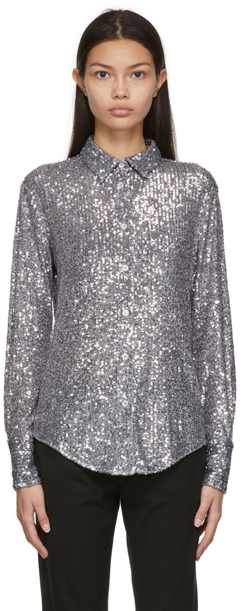 TOM FORD Grey All Over Sequins Shirt TOM FORD