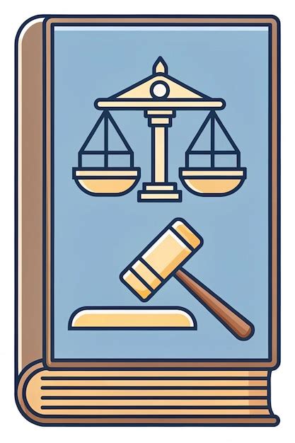 Law Book Illustration Icon Clipart For Law And Justice Vector Premium