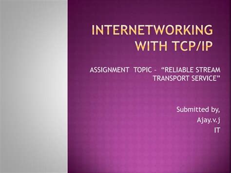 Reliable Stream Transport Service Ppt