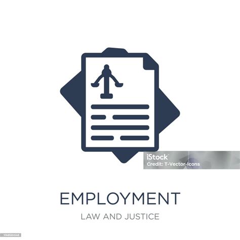 고용 아이콘입니다 법과 정의 컬렉션에서 흰색 배경에 유행 평면 벡터 고용 아이콘 경영자에 대한 스톡 벡터 아트 및 기타 이미지