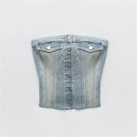 Zara Tops Zara Denim Corset Top Poshmark