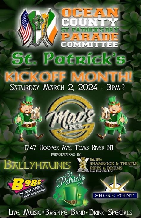 Macs Pub Fundraiser For The Ocean County St Patricks Day Parade Macs Pub Toms River 2