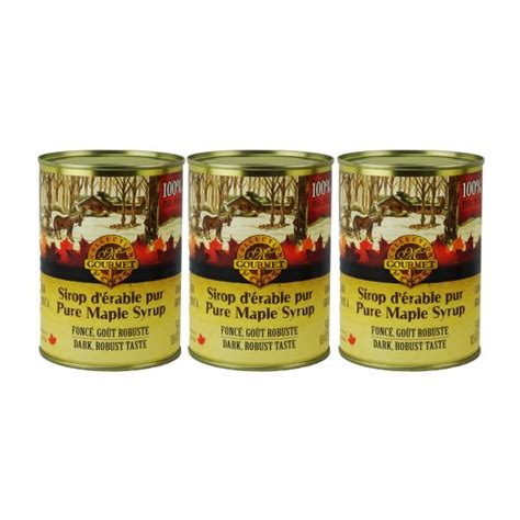 Pure Maple Syrup Canada A Dark Robust Taste Cans La Ferme
