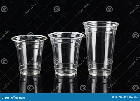 Disposable Plastic Cup With Different Size Stock Image Image Of