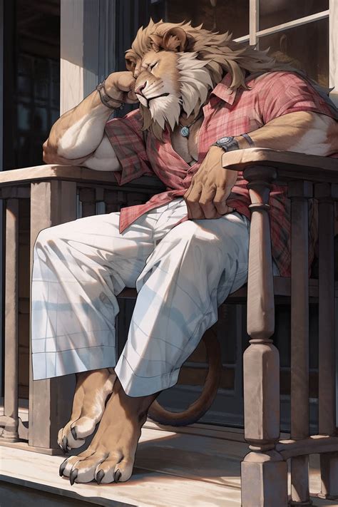 Lion On Porch 2 By Chrisd19 On Deviantart