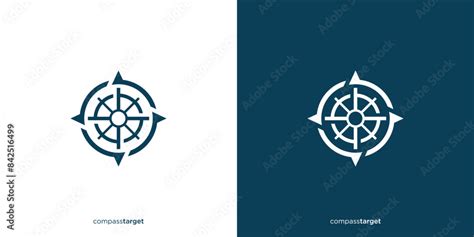 Compass Target Logo Designs Compass And Target Symbol Navigation Logo