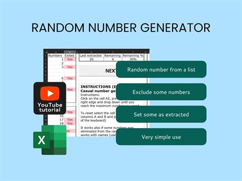 random number generator excel template etsy uk