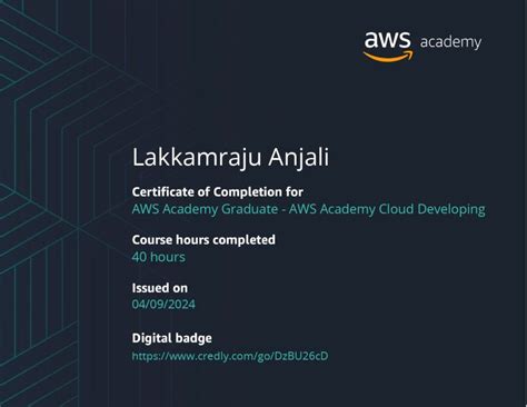 Lakkamraju Anjali On Linkedin Aws Developer Certification
