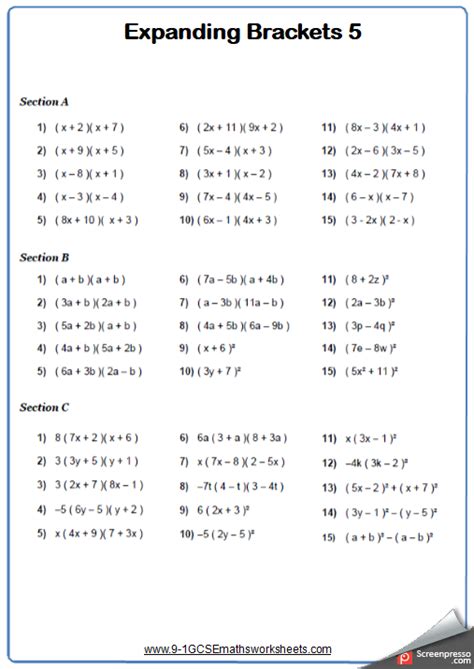 Year 10 Maths Worksheets Printable Pdf Worksheets Year 10 Maths