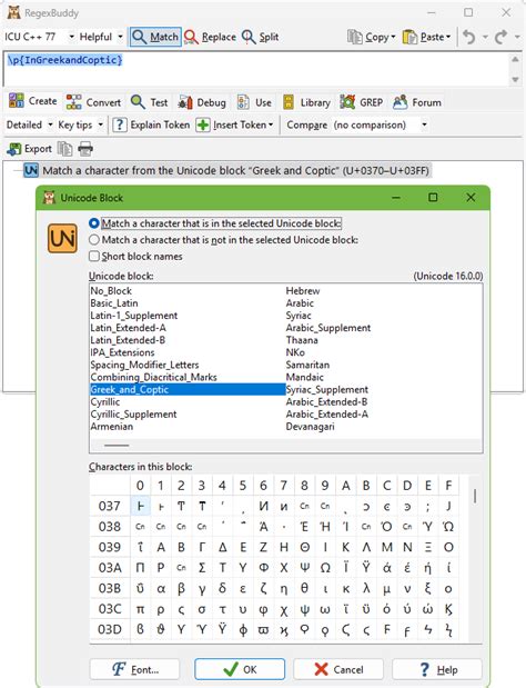 Insert A Regex Token To Match Unicode Characters