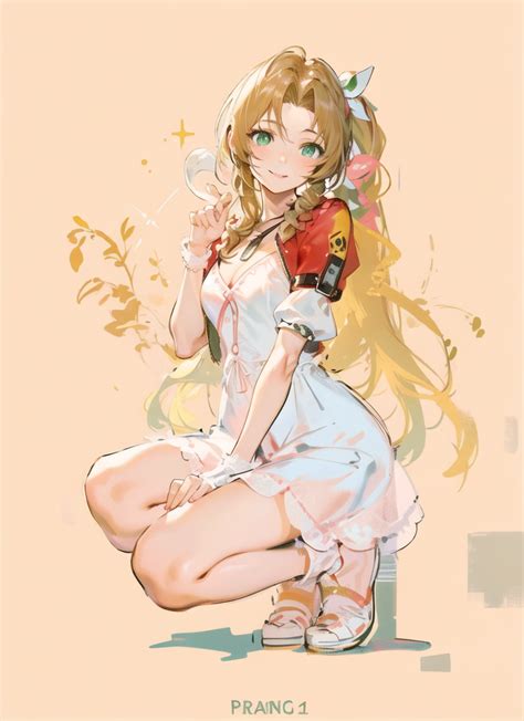 Ai Art Aerith By Caramel Pixai Anime Ai Art Generator For Free