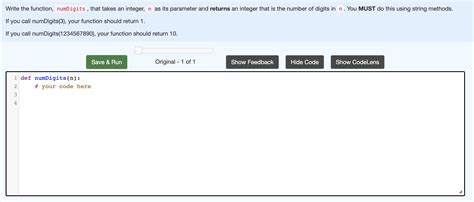 Solved Nrite The Function NumDigits That Takes An Integer Chegg