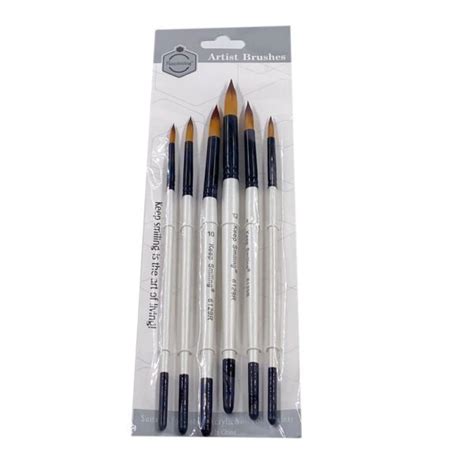 Keep Smiling Paint Brush Set Round 6pcs Stationery Art