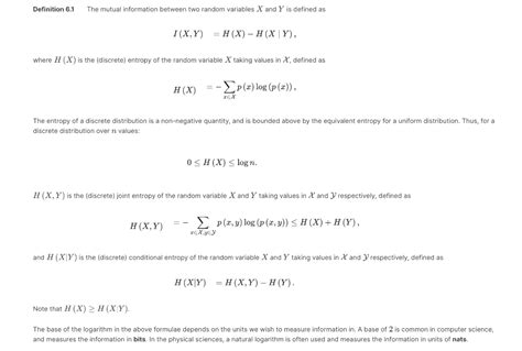 Solved Definition 61 The Mutual Information Between Two