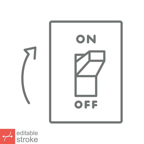 Light On Electric Switch Icon Simple Outline Style Power Turn On