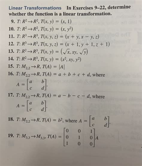 Solved Linear Transformations In Exercises Determine Chegg