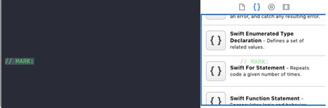 Swift Is There Any Shortcut For Mark In Xcode Like There Is For