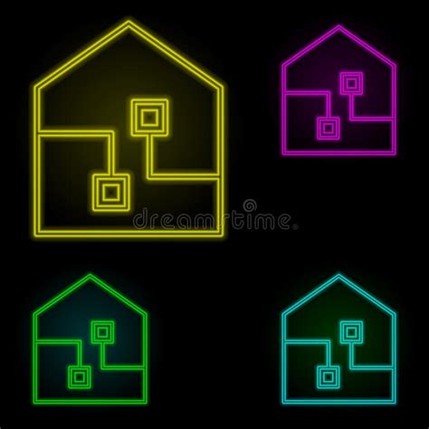 Smart House Neon Color Set Icon Simple Thin Line Outline Vector Of Automation Icons For Ui And