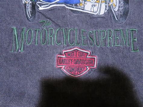 Vtg Harley Davidson And Taz Yosemite Sam Denim Shirt Gem