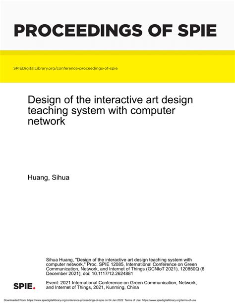 pdf design of the interactive art design teaching system with