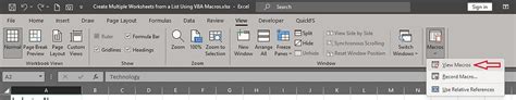How To Create Multiple Worksheets From A List Using VBA Macros With