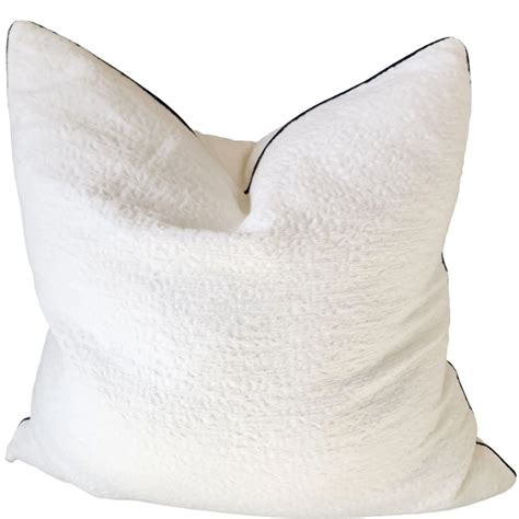 Millard Jacquard Linen Cushion 55cm Square Gassin White With Black