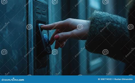 closeup of a womanand x27 s finger entering password code on the smart