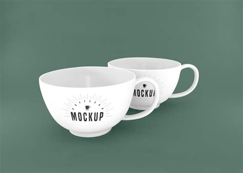 Maquette Psd De Deux Tasses à Café Blanches Psd Premium