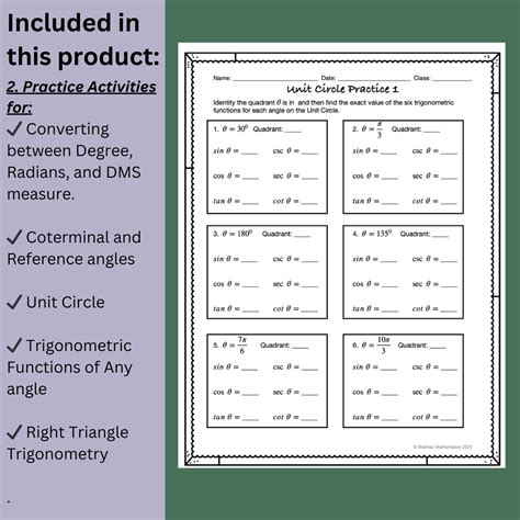 Trigonometric Function Unit 1 Bundle Made By Teachers