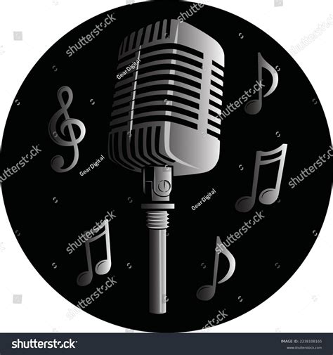 Vector Image Retro Microphone Musical Notes Stock Vector Royalty Free Shutterstock