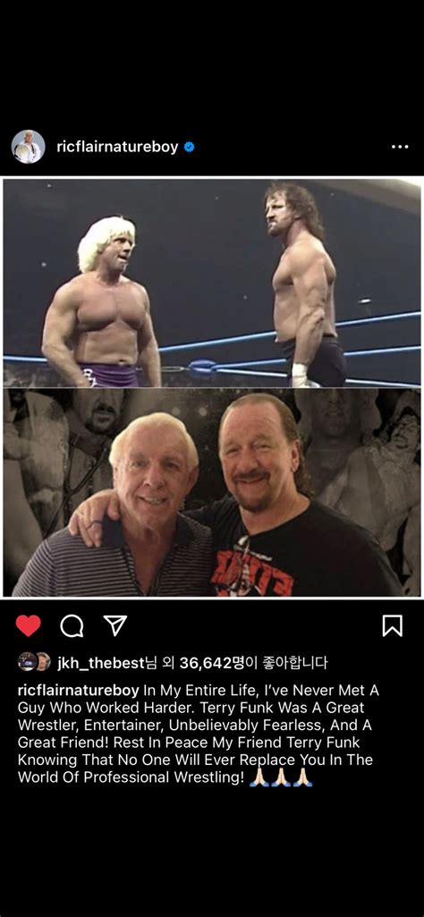 테리 펑크를 추모하는 레전드 3인 릭 플레어 브렛 하트 믹 폴리 기타 스포츠 에펨코리아