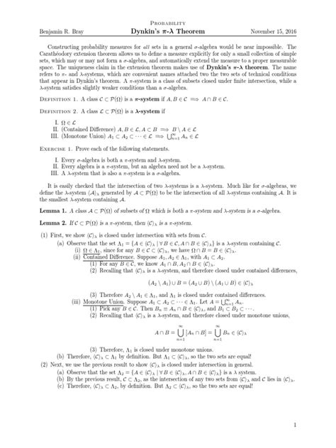 dynkin pi lambda nov16 pdf measure mathematics measure theory
