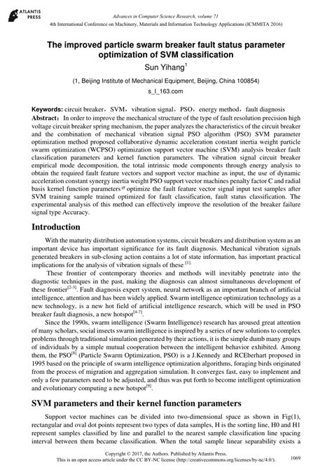 Pdf The Improved Particle Swarm Breaker Fault Status Parameter