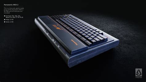 3d Model Panasonic Msx 2 Retro Computer Keyboard Console Vr Ar Low