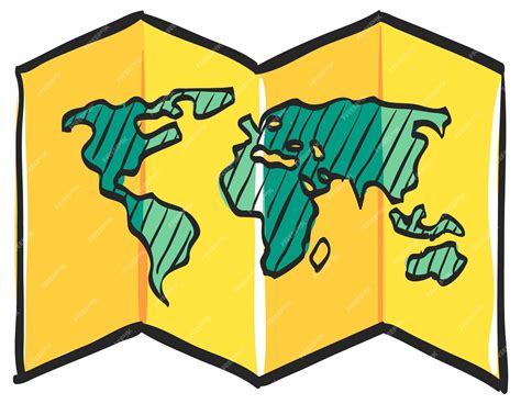 Premium Vector Map Icon In Hand Drawn Color Vector Illustration