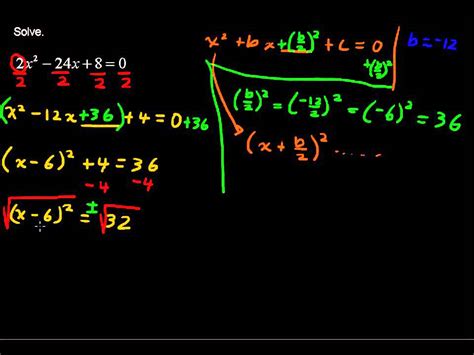 How To Solve Quadratic Equations By Completing The Square College
