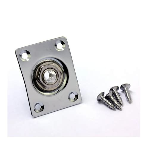 Chrome Boat Style Jack Plate 1 4 Guitar Pickup Output Input Jack Plug