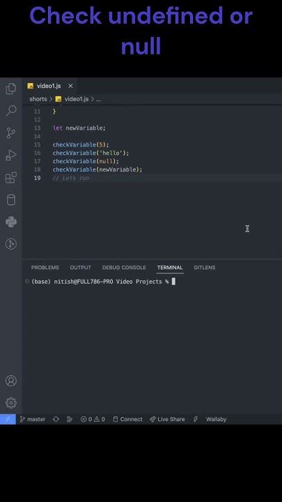 Check If A Variable Is Undefined Or Null Javascript Shorts Ytshorts