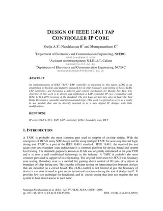 Design Of Ieee Tap Controller Ip Core Pdf