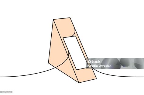 샌드위치 판지 상자 한 줄 색깔의 연속 도면 빈 골판지 상자 테이크 아웃 음식을위한 가방 연속 한 줄 다채로운 그림 0명에 대한
