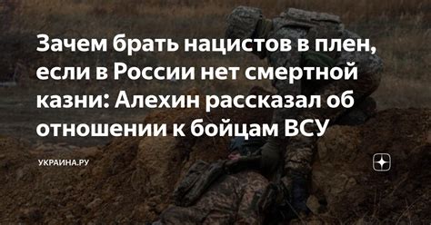 Зачем брать нацистов в плен если в России нет смертной казни Алехин рассказал об отношении к