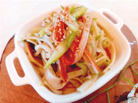 오이맛살 겨자냉채 소스 생일생신상차림 메뉴