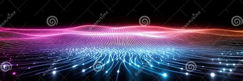 Illuminated Tensor Field Grid With Arrows And Color Gradients