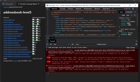 all resources in java jacoco coverage report preview are blocked by csp