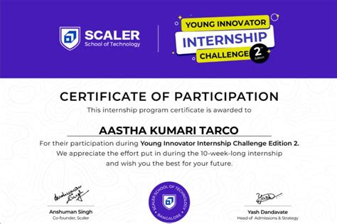 Aastha Tarco On Linkedin Scalerschooloftechnology Internship