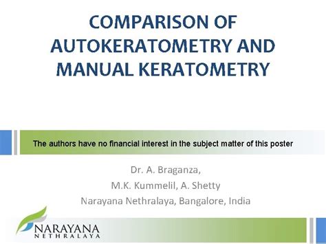 Comparison Of Autokeratometry And Manual Keratometry The Authors