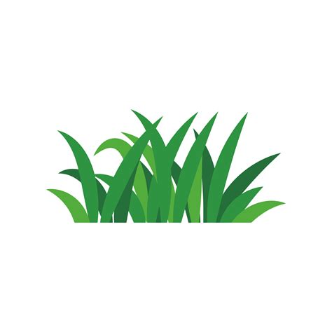 Natural Green Grass Bushes Decorate Environmental Ecology Cartoon Scene