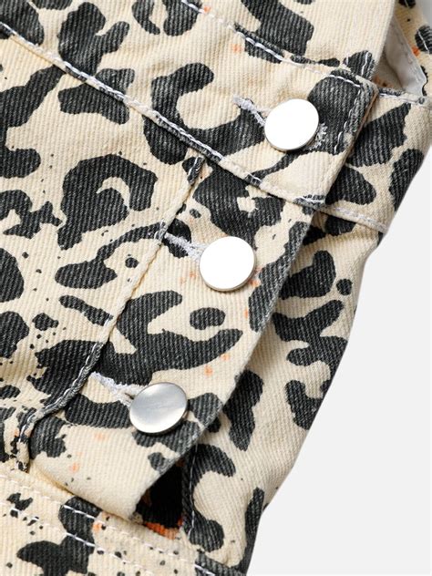 Aelfric Eden Apricot Leopard Print Overalls Aelfric Eden