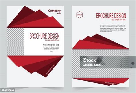 Desain Selebaran Templat Brosur Merah Ilustrasi Stok Unduh Gambar
